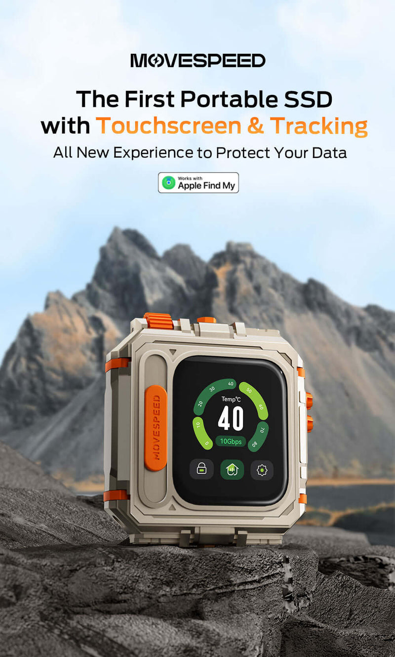 MOVE SPEED 1TB/2TB Portable SSD with Touchscreen