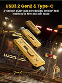 MOVE SPEED 128GB-2TB 1000MB/s Read/Write Speed, USB 3.2 Gen2+Type C Du