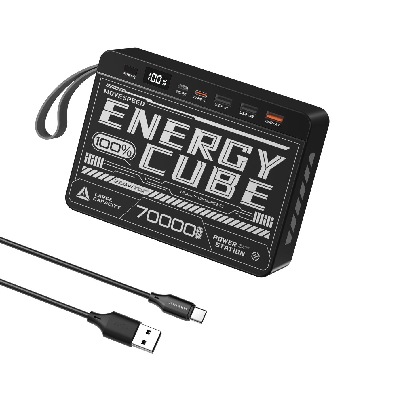 MOVESPEED Z70 Power Bank: 70000mAh, Fast Charging, LED Display