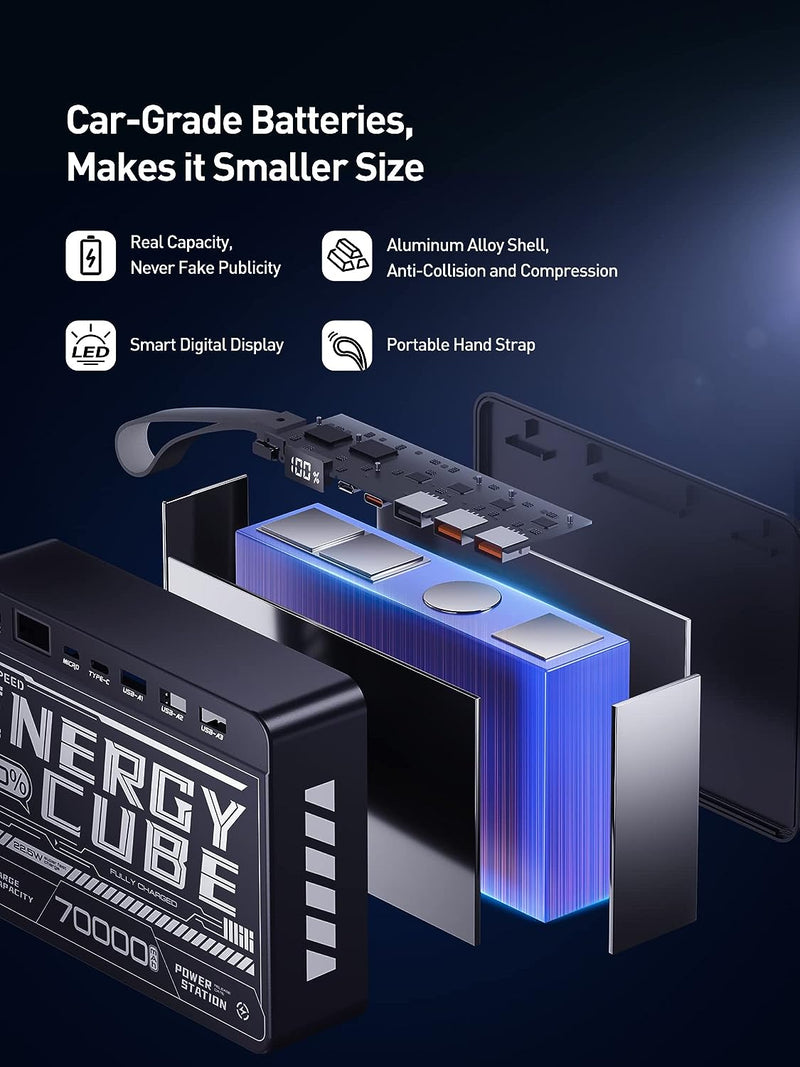 MOVESPEED Z70 Power Bank: 70000mAh, Fast Charging, LED Display