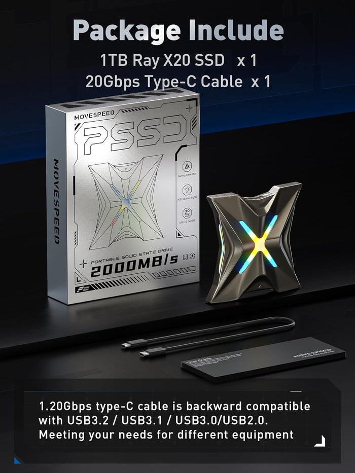MOVE SPEED RX20 1TB/2TB 2060MB/s Portable SSD